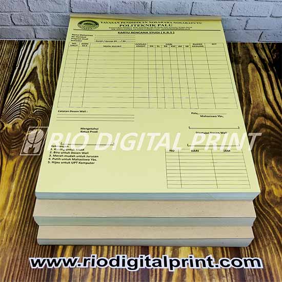 Nota NCR BW Hitam Putih Uk. A4/F4 3 Ply | Rio Digital Printing Palu