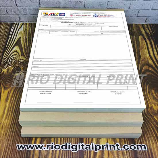 Nota NCR Cetak Warna Uk. A4/F4 4 Ply | Rio Digital Printing Palu