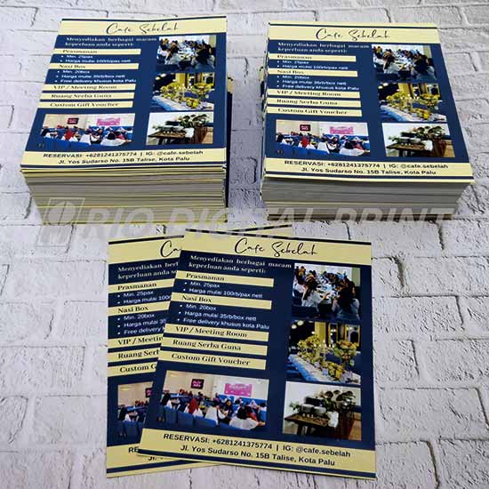 Brosur Flyer A6 10x15cm 150 gsm | Rio Digital Printing Palu