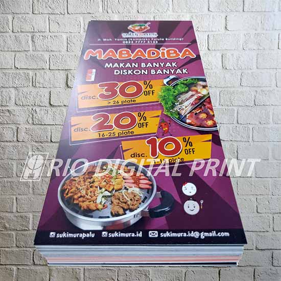 Brosur Flyer Sepertiga A4 Art Paper 150 gsm | Rio Digital Printing Palu