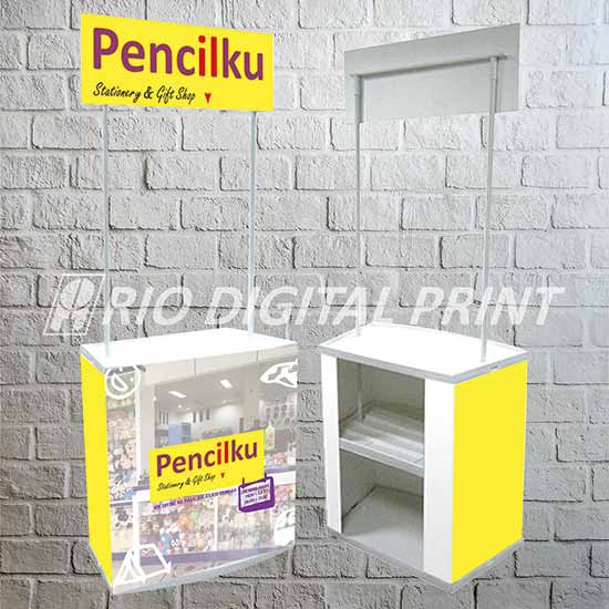 Event Desk Meja Promosi Cetak Ful Color | Rio Digital Printing Palu