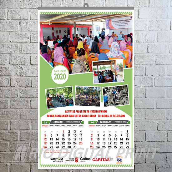 Kalender Dinding 32x65cm Ap210 Gsm | Rio Digital Printing Palu