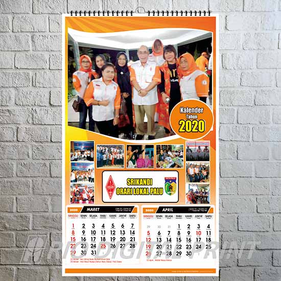 Kalender Dinding 32x65cm Ap210 Gsm | Rio Digital Printing Palu