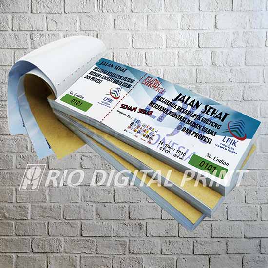 Karcis Tiket Uk. 15x6 cm Art Paper 150 Gsm | Rio Digital Printing Palu
